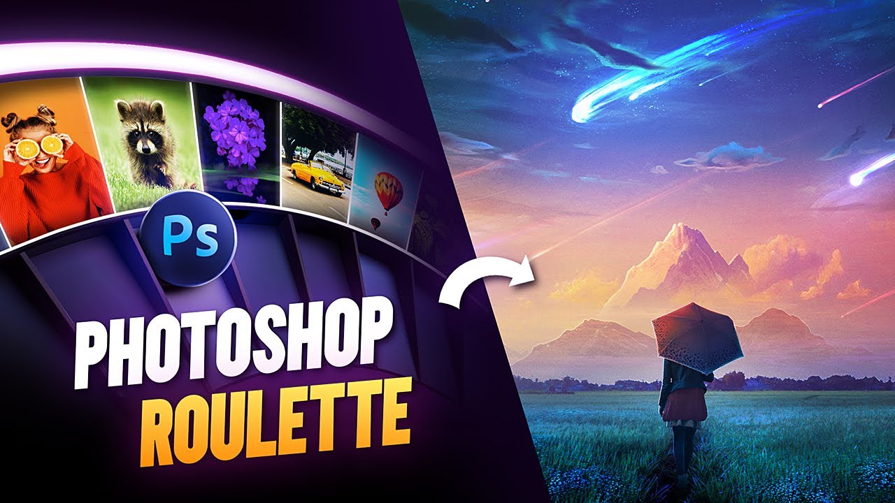 Creating Art Using RANDOM Photos | Photoshop Roulette S1 EP2 - YouTube