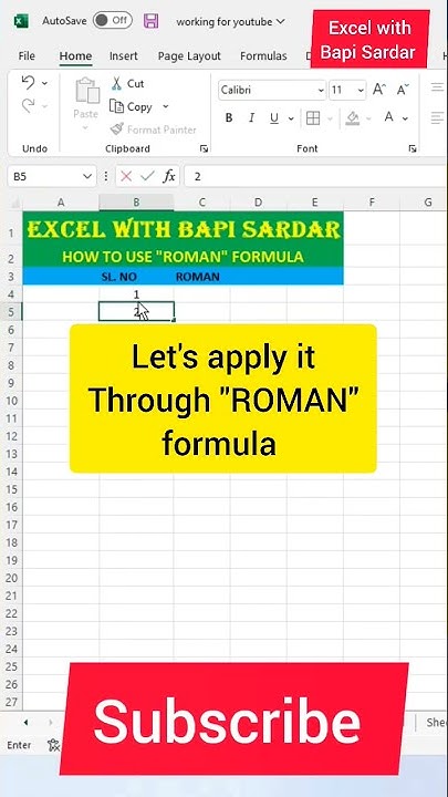 how to use "ROMAN" formula -#excelwithbapisardar #bapisardar #easyexcel #msexcel - YouTube