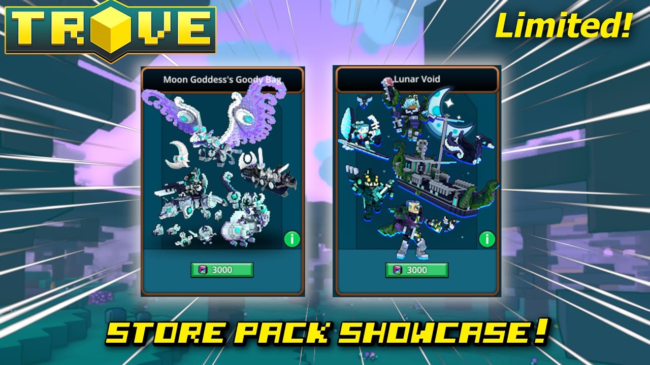 Trove Store Pack Showcase : Moon Goddess's Goody Bag & Lunar Void ...