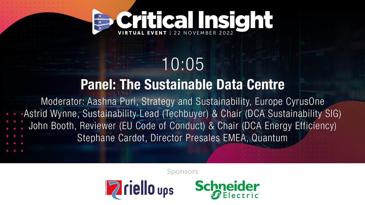 Critical Insight 2022: PANEL: The Sustainable Data Centre - YouTube