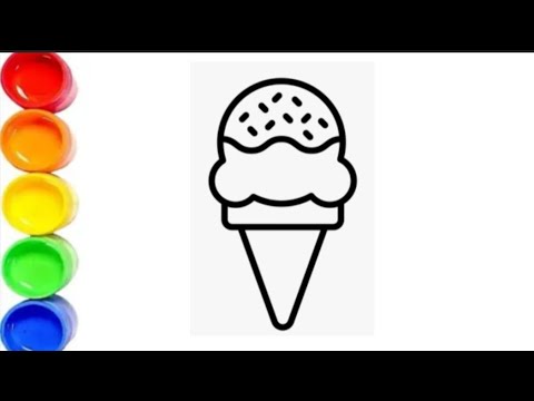 How to draw cute ice cream cup drawing for kids and toddlers - YouTube