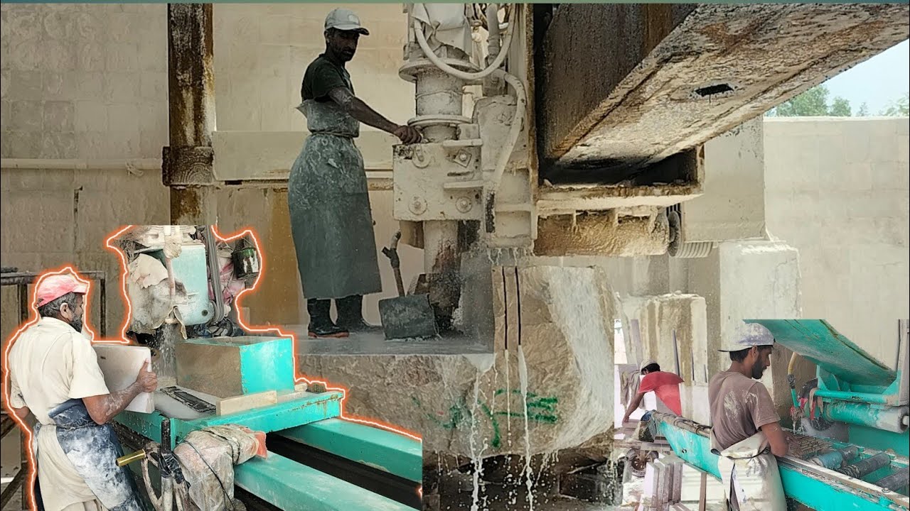 Marble stone| cutting work, amazing process in factory - YouTube