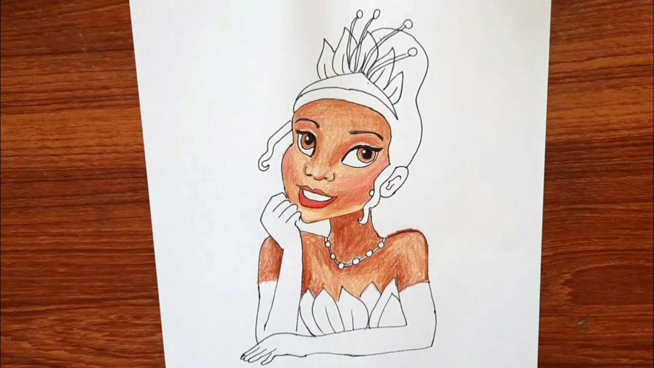 HOW TO DRAW TIANA FROM PRINCESS AND THE FROG / PRINCESS TIANA DRAWING ...
