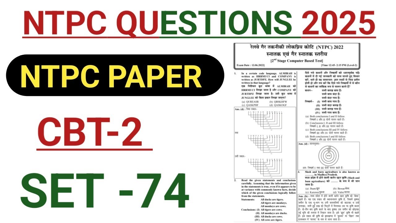 RRB NTPC PREVIOUS YEAR QUESTION| NTPC QUESTIONS PAPER 2022 #ntpc # ...