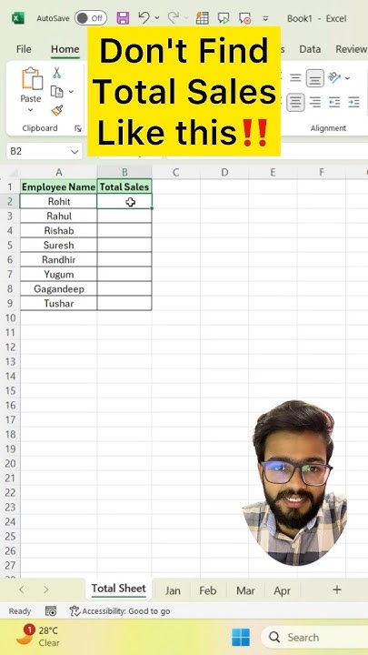 Don't find total sales in Excel‼️Instead Use Power of Array🔥 #excel #exceltips #exceltricks # ...