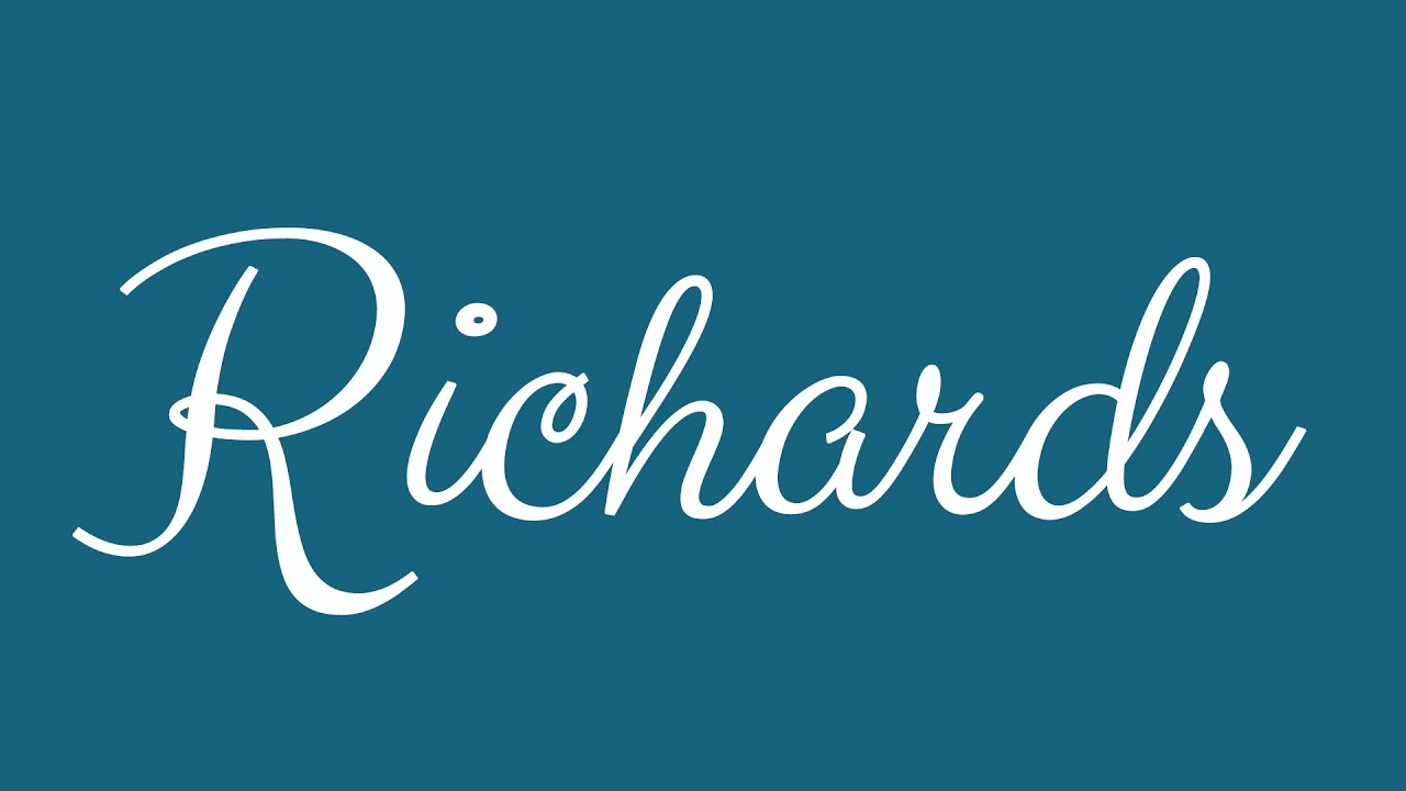 Learn how to Sign the Name Richards Stylishly in Cursive Writing - YouTube