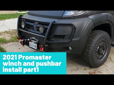 2021 Ram Promaster winch mount,Warn M800 winch and push bar fabrication ...
