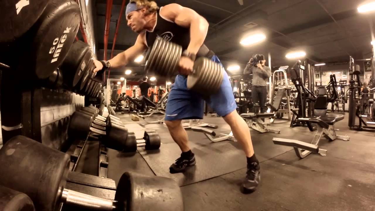 Craig Capurso - Super 60 Behind Scenes - 200 lb DB Row , 150lb Db Chest ...