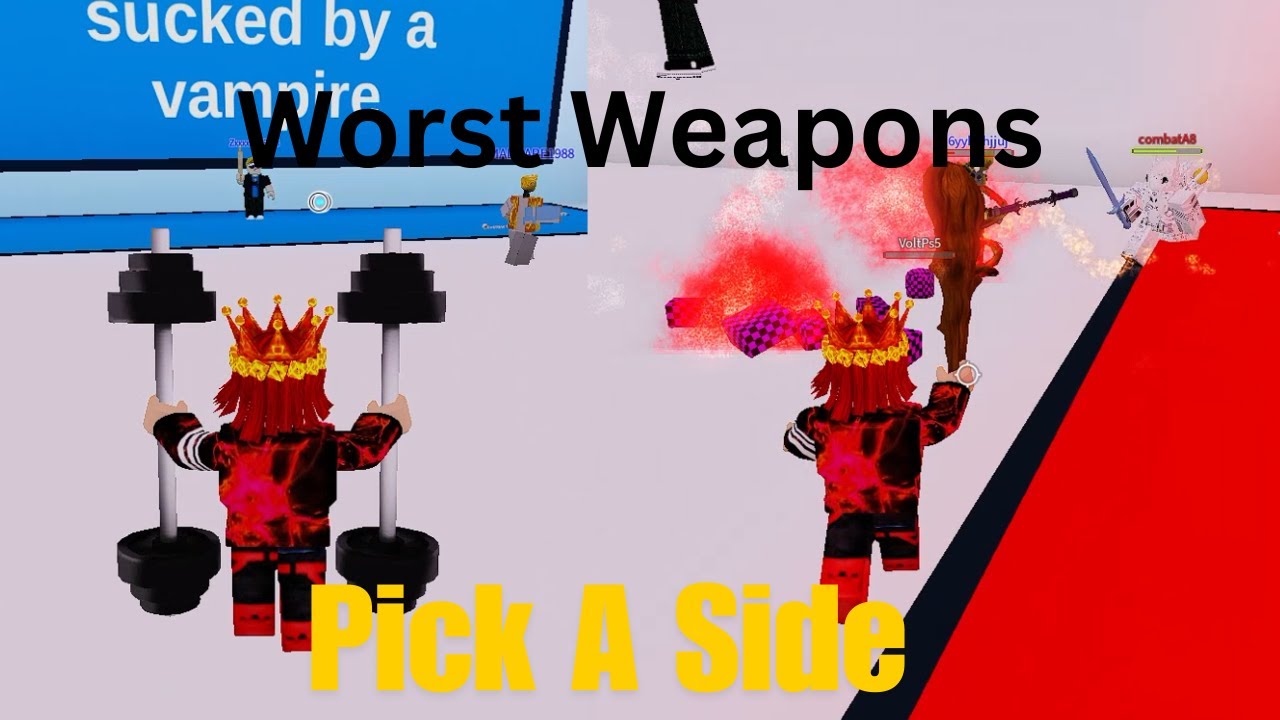 Roblox Pick a Side Worst Weapons - YouTube