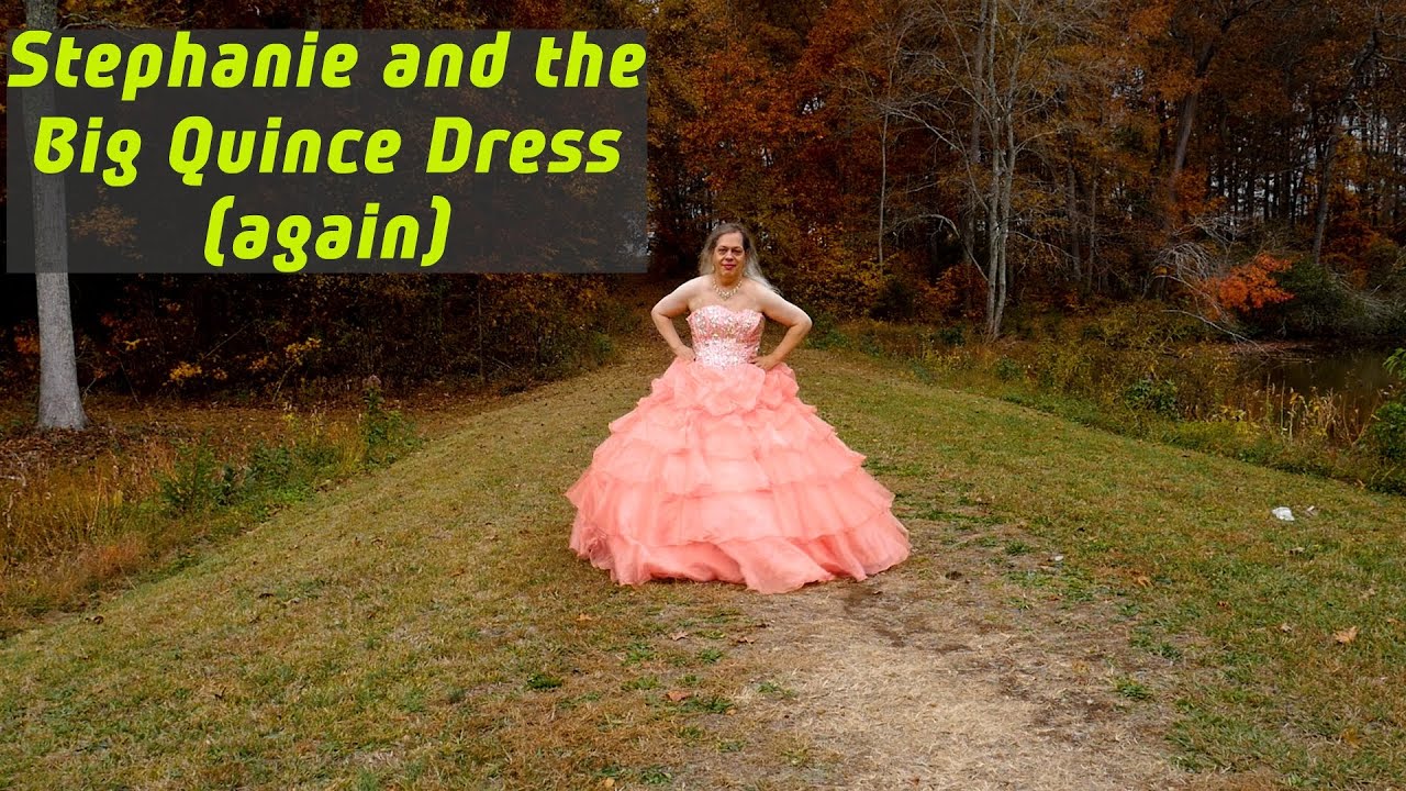 Crossdresser Models Quince Dress in the Fall Leaves - YouTube