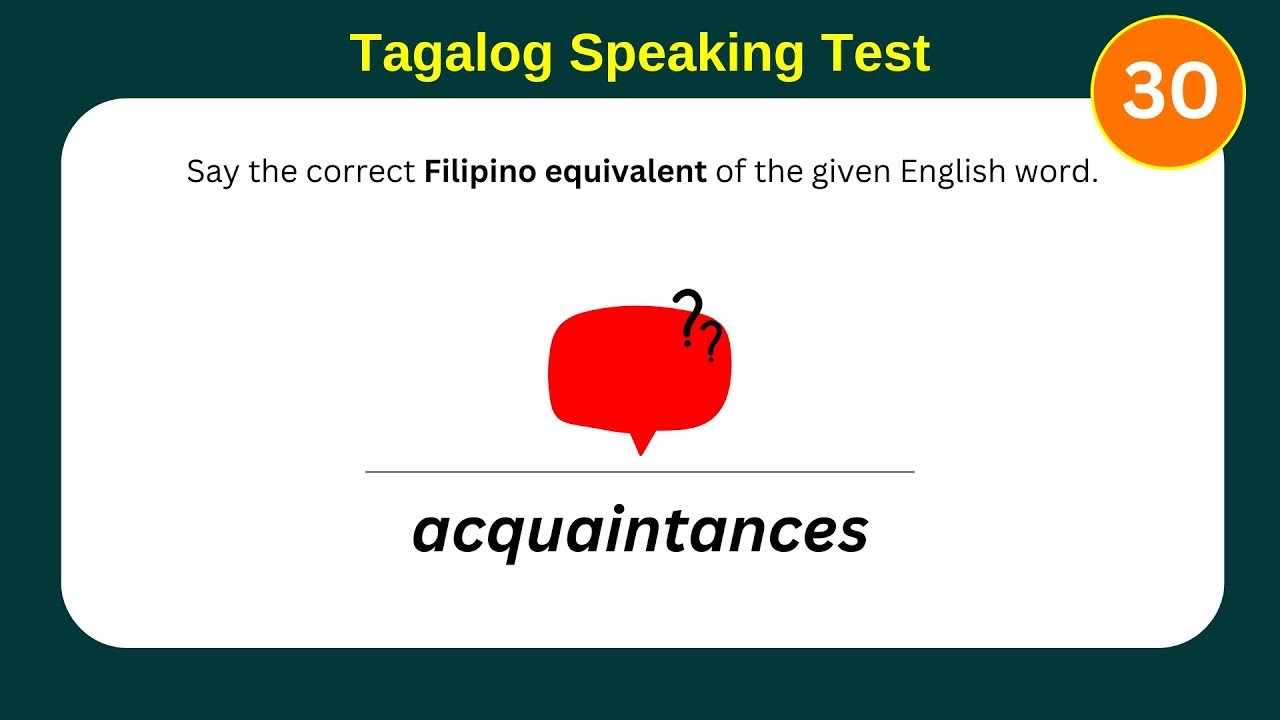 Tagalog Speaking Test: Improve Your Filipino Fluency | 25 Questions ...