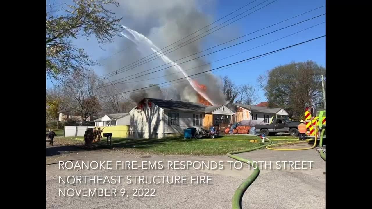Roanoke Fire-EMS responds to 10th Street Northeast structure fire - YouTube