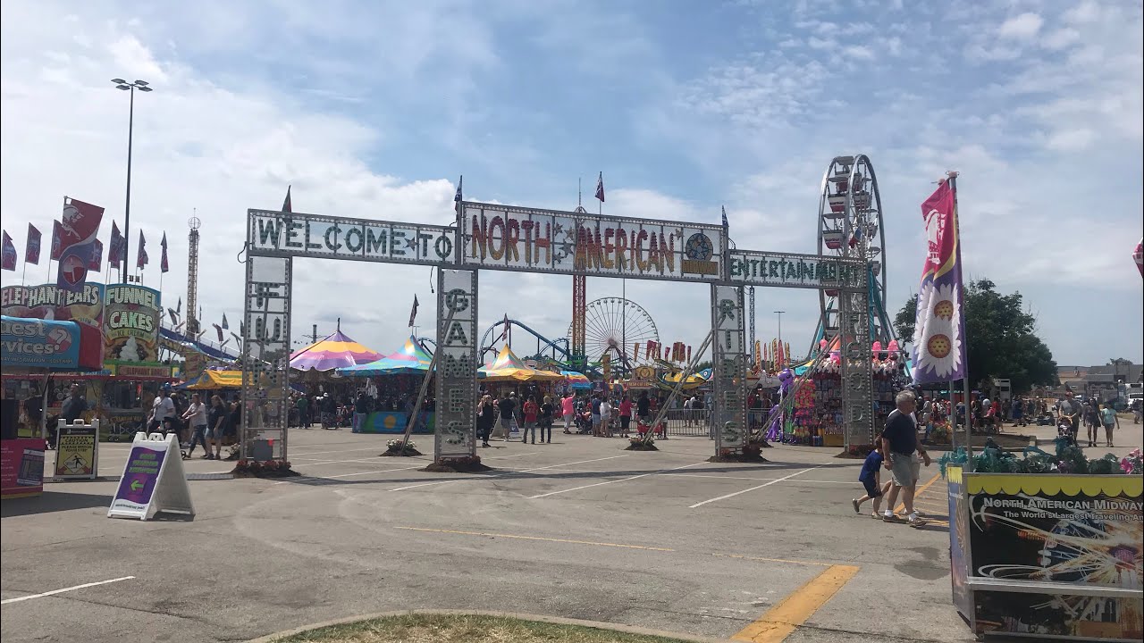 full tour of Thrill Ville rides midway at Kentucky State Fair (August ...