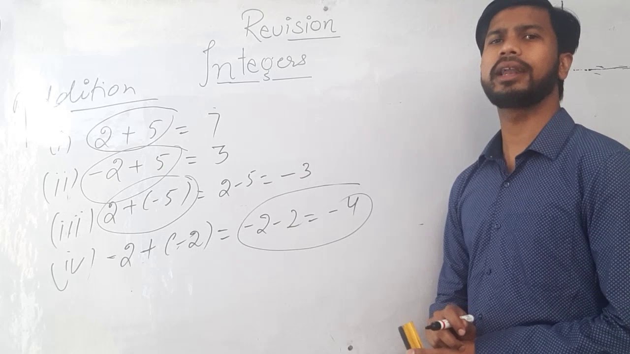 Revision of integers | By Moeed Sir - YouTube