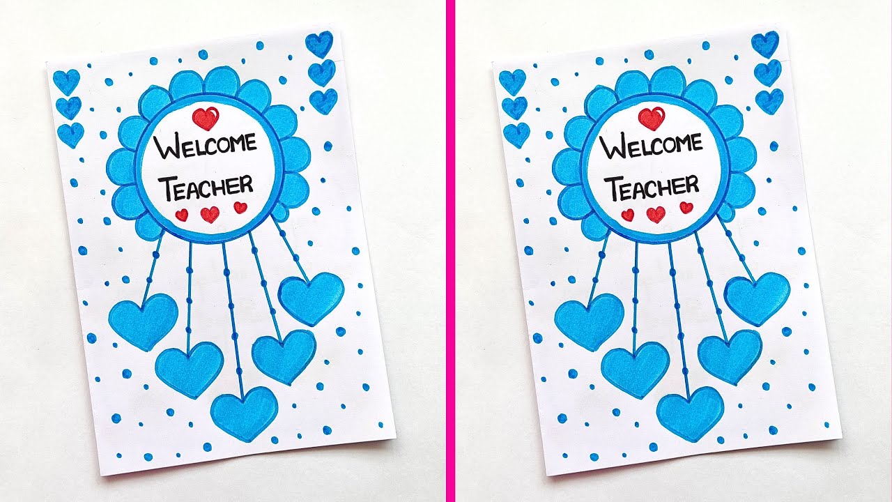 Welcome Card Ideas | Welcome Card for Teachers | Welcome card making ...
