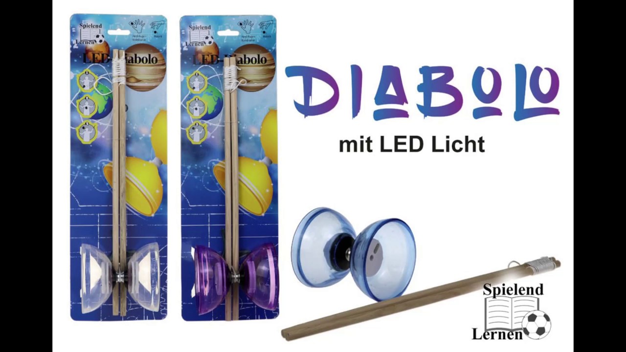 77101 - Diabolo transparent mit Licht in 3 Farben - YouTube