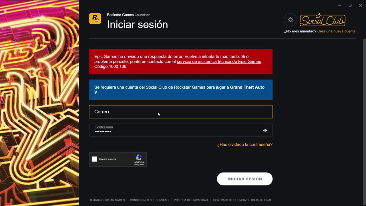 Epic Games Rockstar Launcher Error Code 1000 186 YouTube