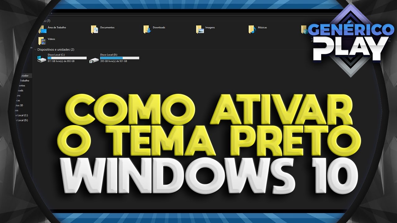 Como Ativar o Tema Preto no Windows 10 Oficial - Atualizado! - YouTube