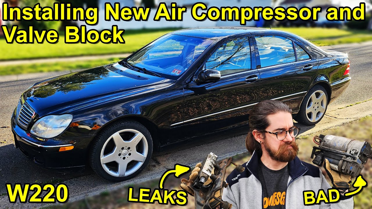 Installing a New Air Compressor and Valve Block on my W220 S-Class ...