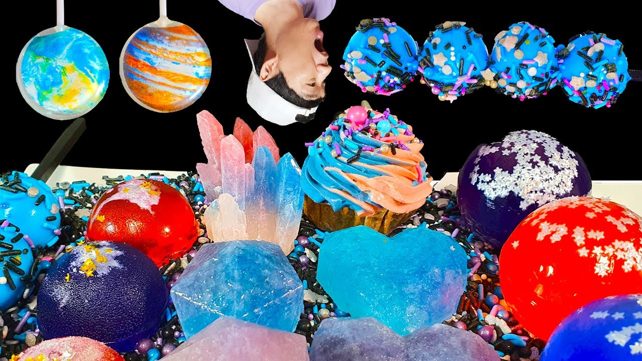 Galaxy Food Earth Jelly 갤럭시 지구젤리 먹방 Popping Boba Mukbang 젤리 캔디 코하쿠토 ...