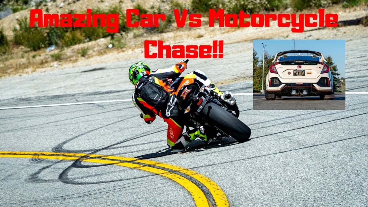 Car vs Bike | which one corners faster?? GoPro onboard Honda Civic Type ...
