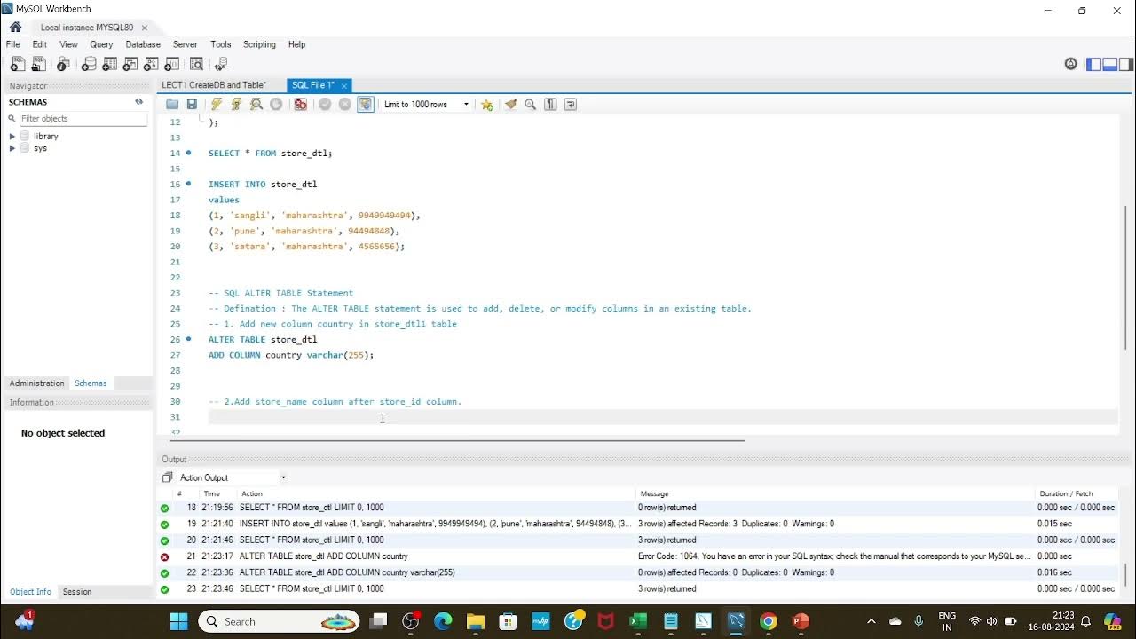 lec-4: ALTER TABLE STATEMENT IN SQL Marathi - YouTube