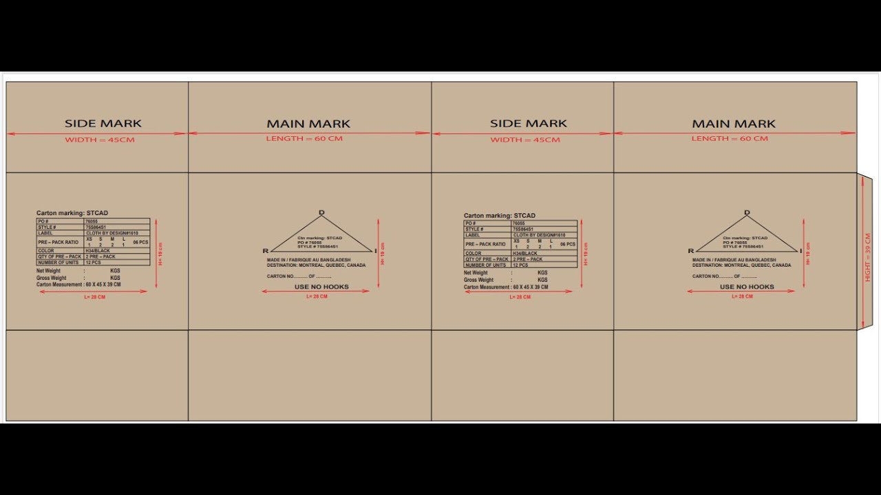 Garments Carton Shipping Mark Layout Desing Toiri Korun Illustrator cc ...