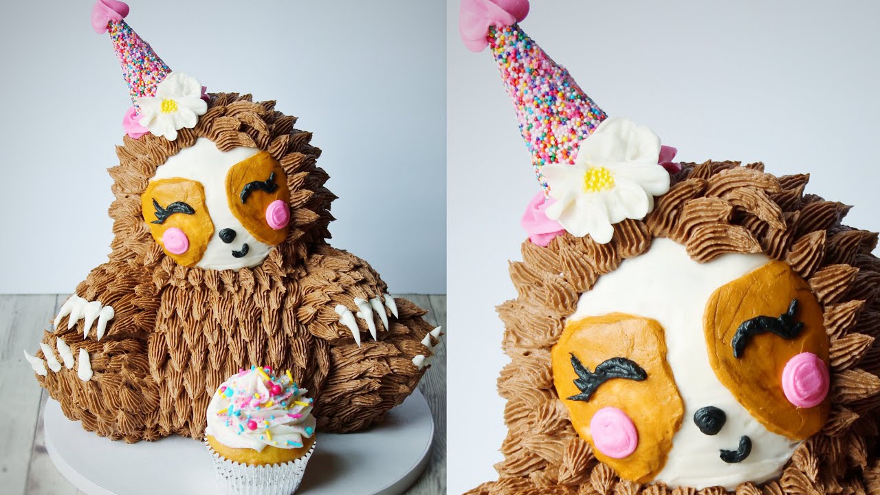 Sloth cake decorating tutorial - sculpted and decorated with ...
