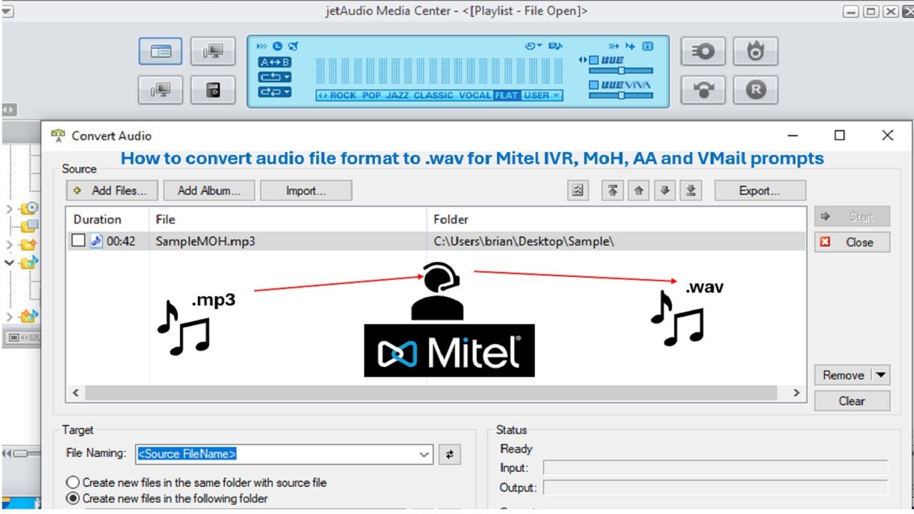 Converting Audio File Format to WAV for Mitel Controllers | Mitel Academy - YouTube