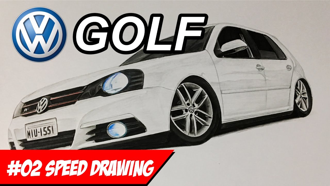 Vw Golf Sportiline - Speed Drawing - YouTube
