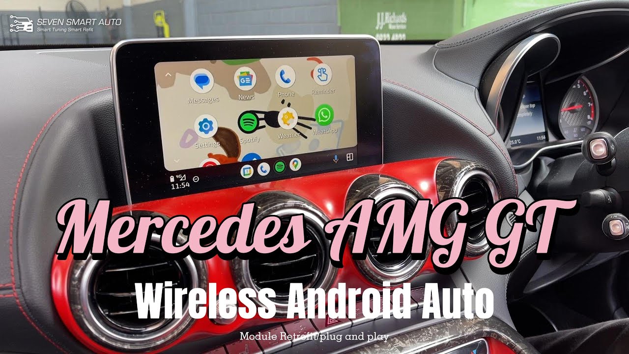 Mercedes AMG GT C190 R190 15–20 Retrofitted Wireless Android Auto - YouTube