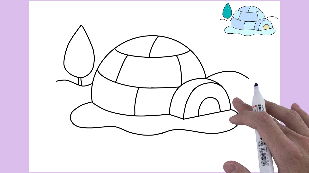 HOW TO DRAW AN IGLOO - YouTube