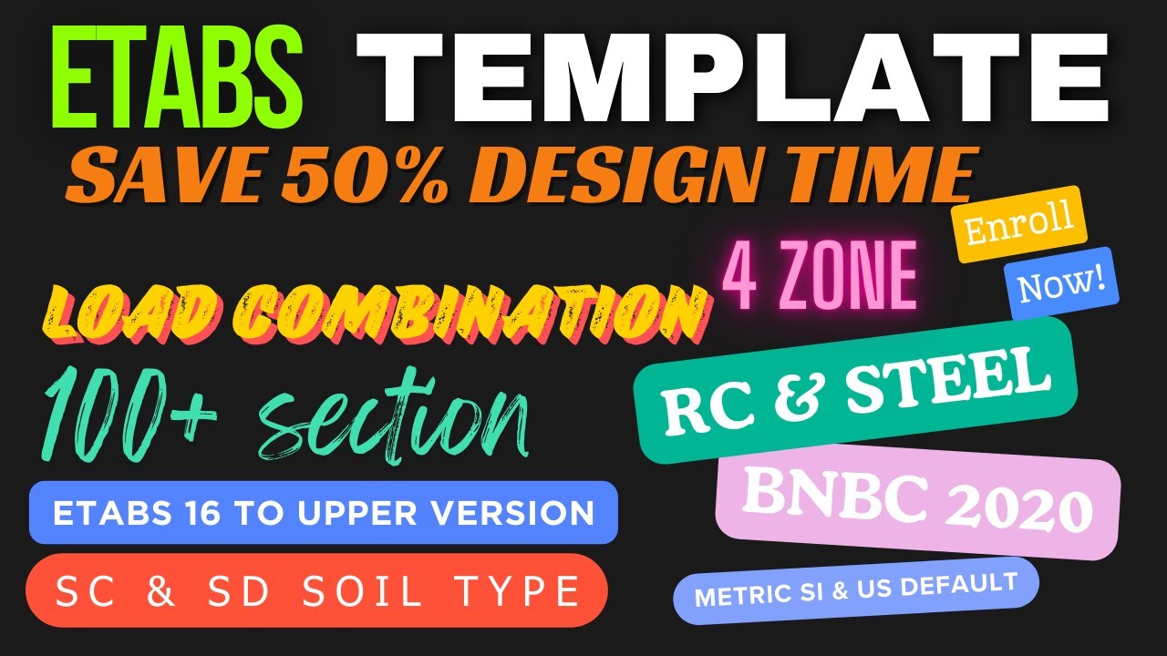 ETABS Template || Reduce your Building design time 50% || All types of ...