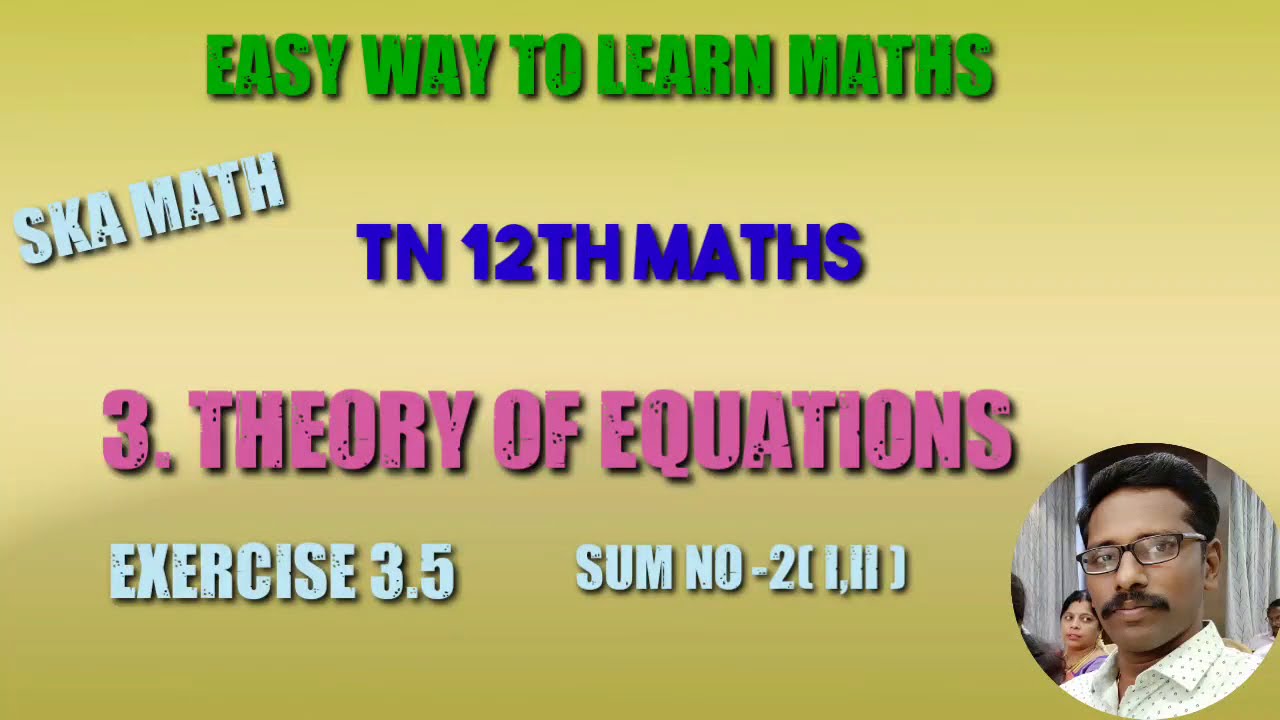 Class 12 Exercise 3 5 Sum No 2 I ii Chapter 3 Theory Of Equations class-12-exercise-3-5-sum-no-2-i-ii-chapter-3-theory-of-equations