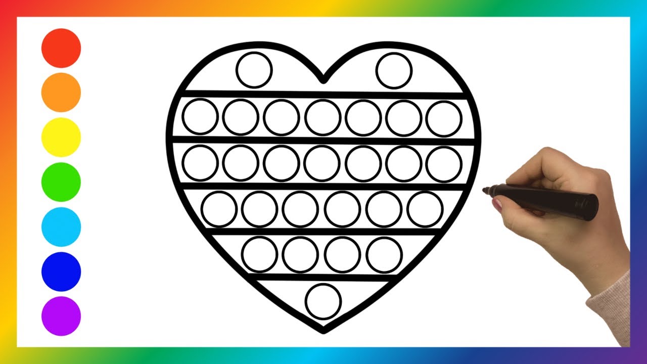 Ich zeichne ein Pop it | Drawing a Pop it | Painting and Coloring for ...