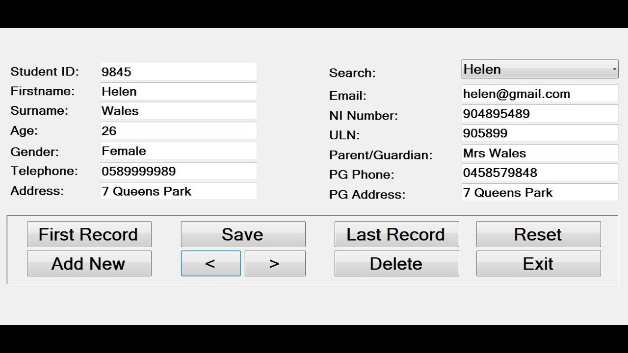 How To Create An Sql Database School Management System In Visual Basicnet Youtube