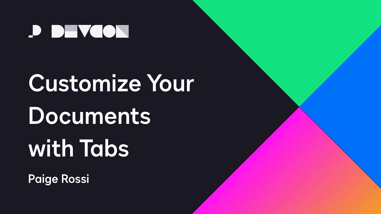 Customize Your Documents with Tabs | Developer Conference - YouTube