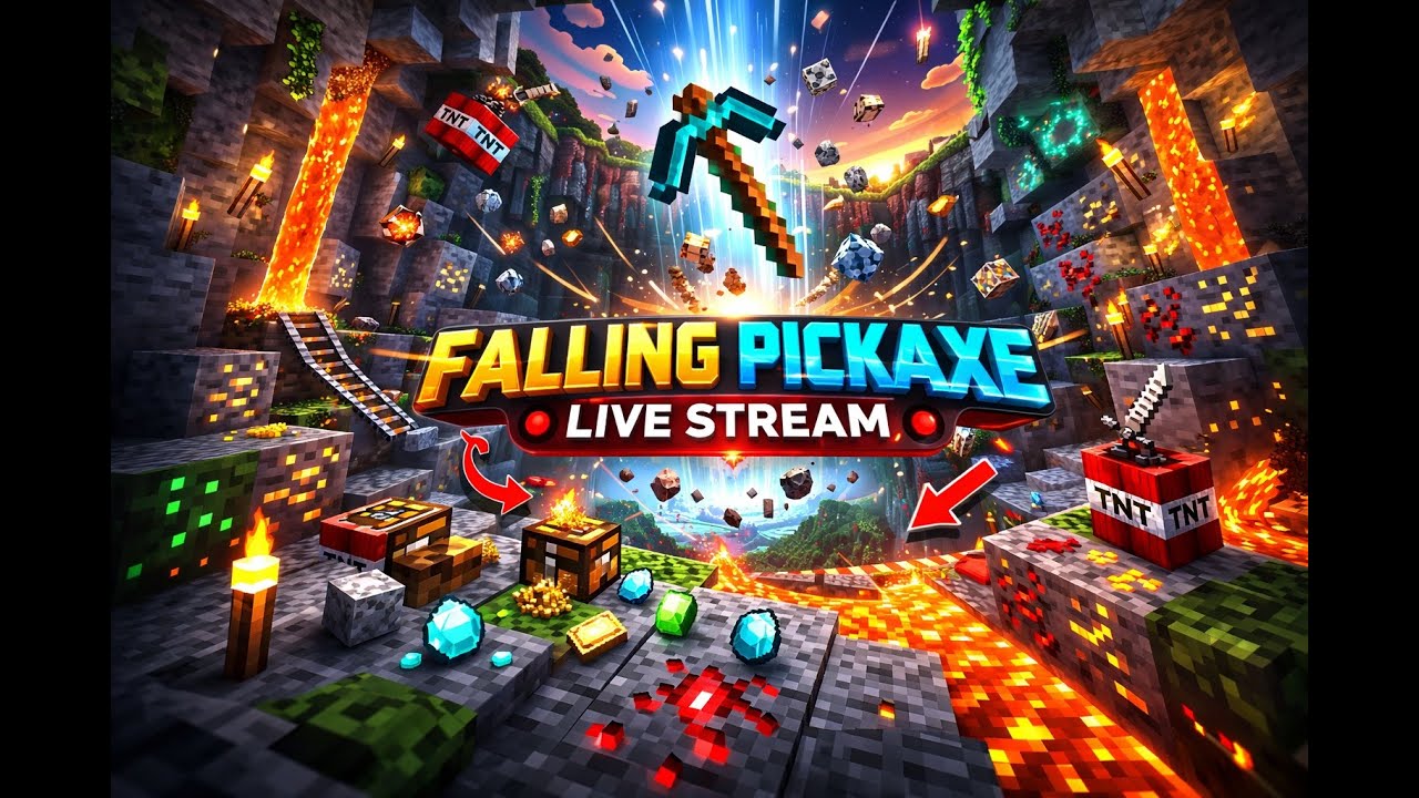 Falling Pickaxe Minecraft Live #shorts - YouTube