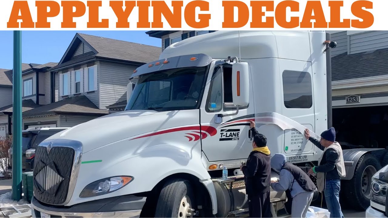 APPLYING DECALS ON THE SEMI TRUCK - YouTube