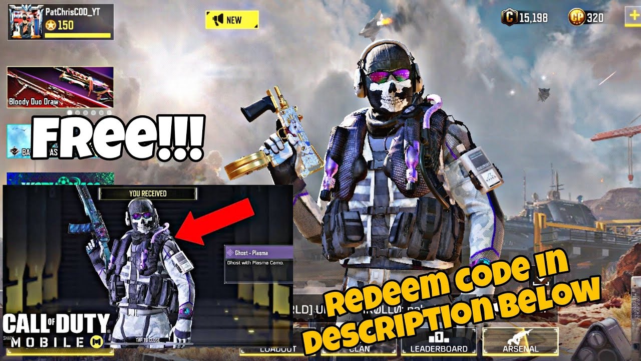 Trying this Ghost plasma skin, Free 3 days trial, CODM battle royale ...