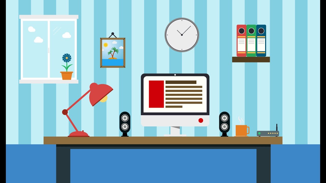 The Flat Design Tutorial In Illustrator Flat Design Office Space Youtube