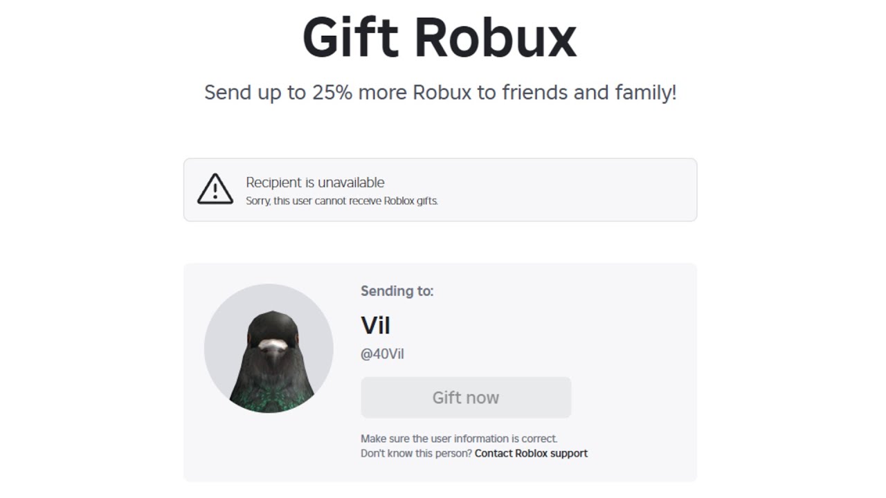 New feature allows gifting robux to people directly roblox - YouTube