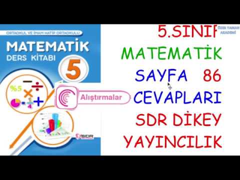 5.SINIF MATEMATİK SAYFA 86 ALIŞTIRMALAR CEVAPLARI SDR DİKEY YAYINCILIK kesirler