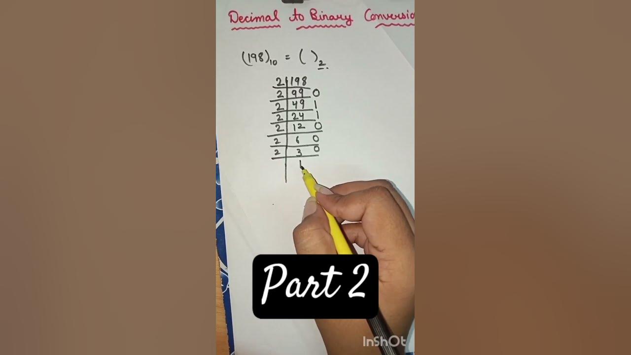 How To Convert Decimal Into Binary Part 2 Shorts Ytshorts Youtube
