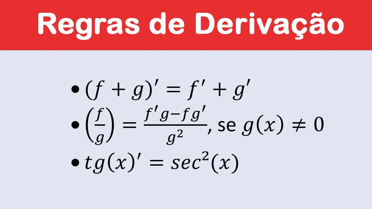 Resolução de Derivadas por regras de derivação - YouTube