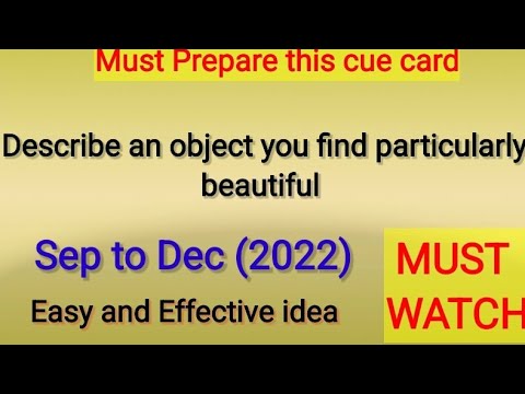Describe an object you find particularly beautiful| cue cards from ...