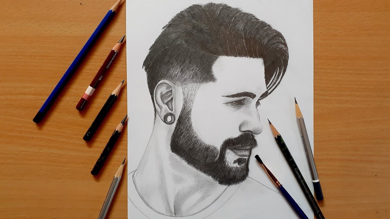 how to draw boy portrait graphite drawing | for beginner - YouTube