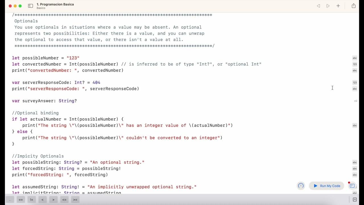 2.9.Swift Programación Básica | Optionals - YouTube