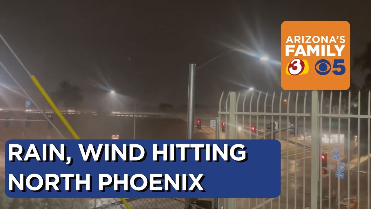 Heavy rain, wind continuing to hit north Phoenix - YouTube