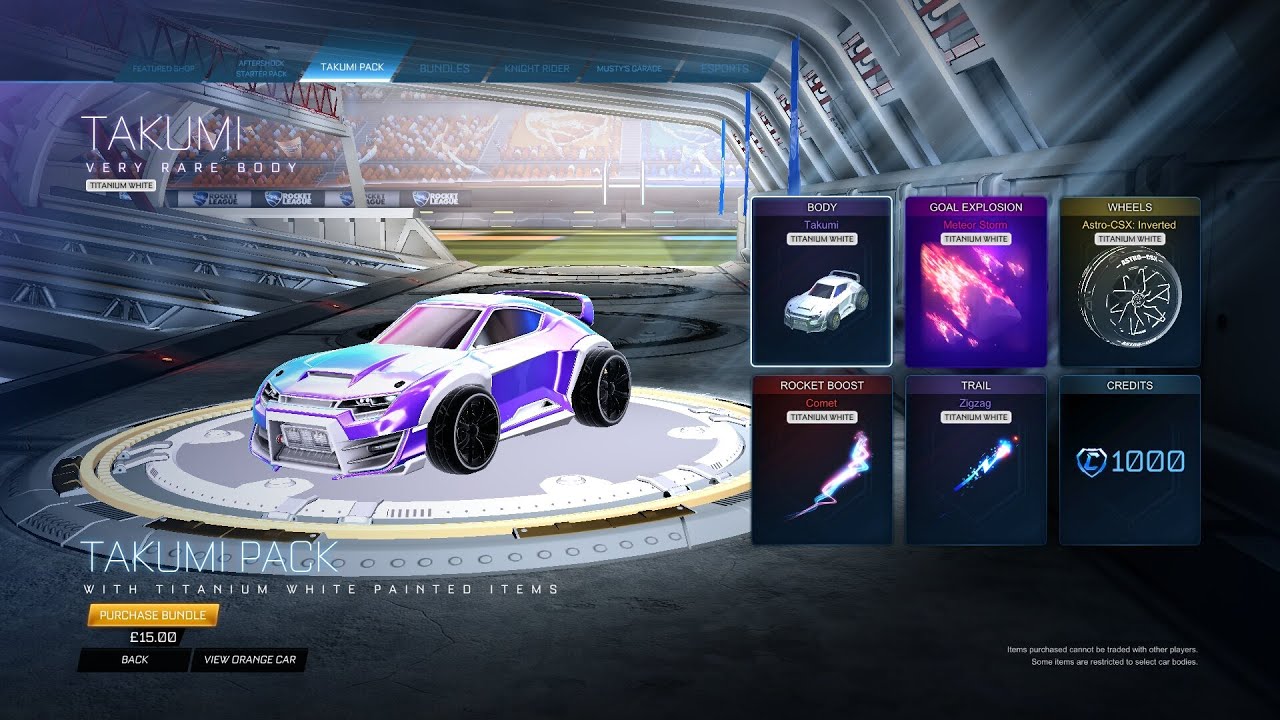 *NEW* White Takumi Pack Bundle Showcase On Rocket League - YouTube
